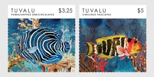 Tuvalu 2012 - Marine Life Fish - Set of 2 Definitive Stamps Scott #1224 ...