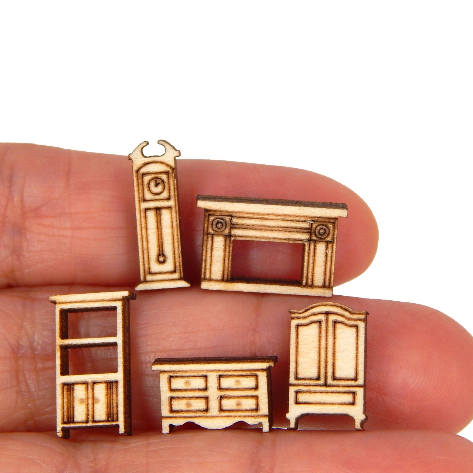 1/144 Scale Dollhouse Miniature Set 5 Unfinished Living Rm Furniture ...