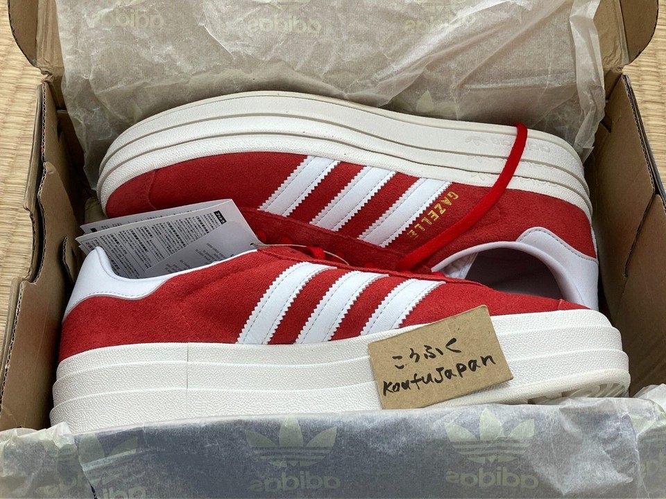 adidas Originals Women's GAZELLE BOLD ID6990 Red Footwear Gold Metallic ...