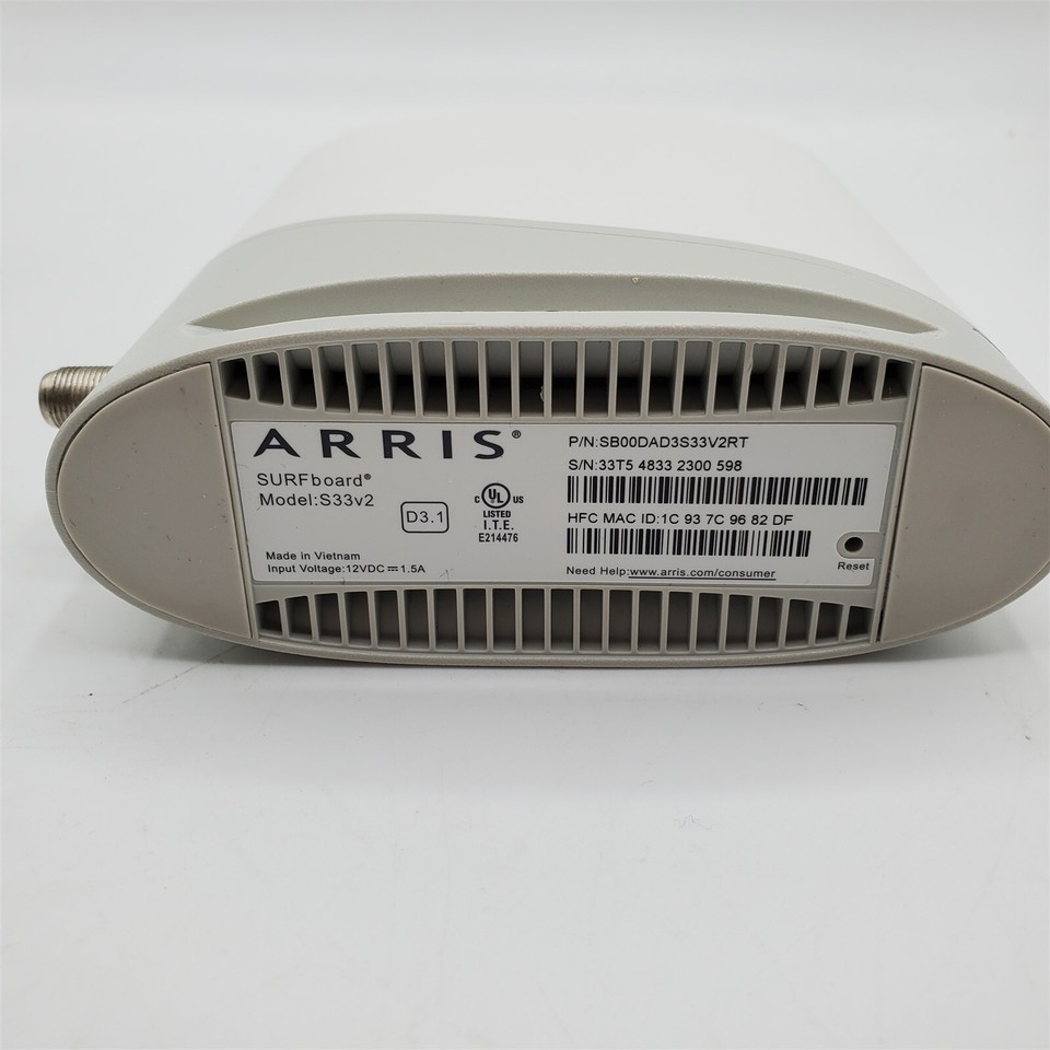 ARRIS Surfboard S33 DOCSIS 3.1 Multi-Gigabit Cable Modem up to 2500 ...