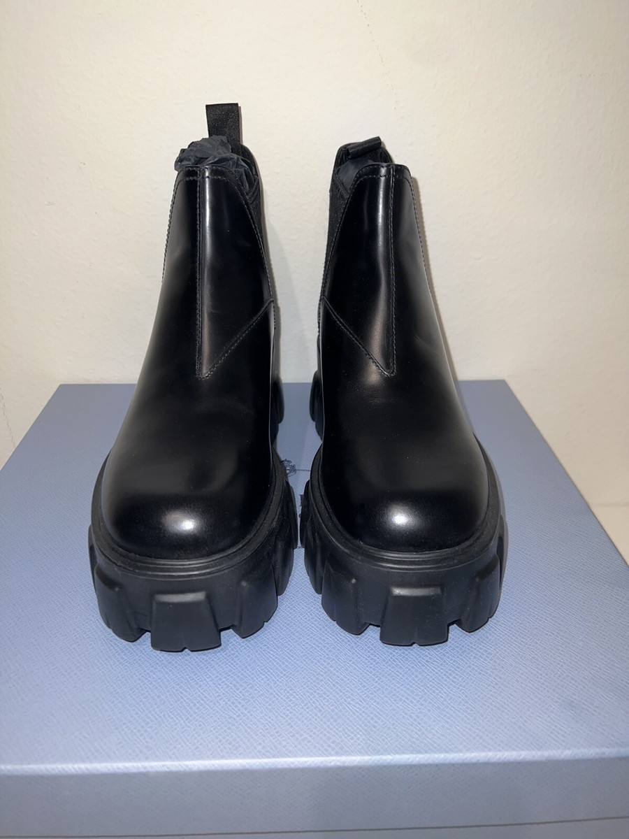 Prada Monolith brushed leather Chelsea boots - Chunky Ankle Prada Monolith brushed leather Chelsea boots - Chunky Ankle
