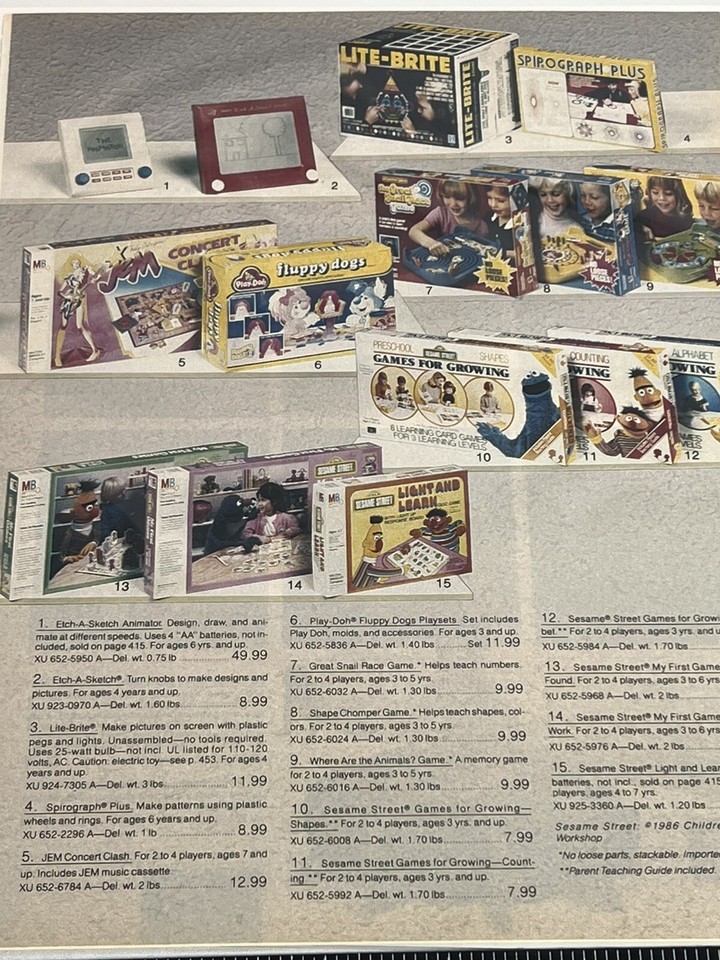 vintage print ad etch-a-Sketch, lite Brite Play-Doh Sesame Street board ...