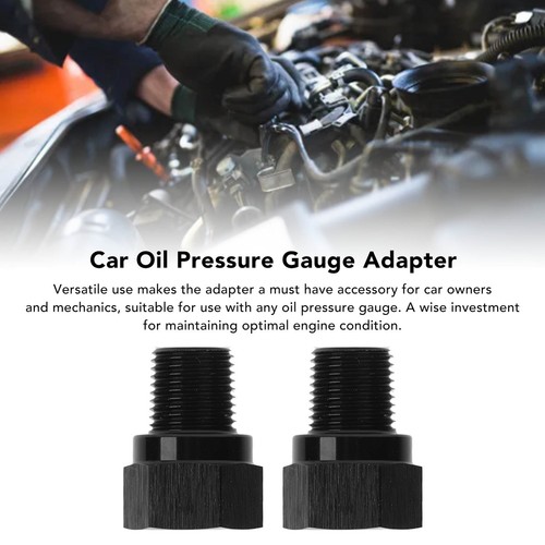 2Pcs 1/8in NPT Male-M10 X 1.0 Female Aluminum Alloy Oil Pressure Gauge ...