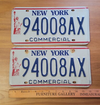 Vintage New York State COMMERCIAL License Plate Set Pair Auto Tag ...
