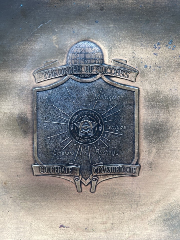 Wendell August Forge Bronze Plate AM Addressograph Multigraph Cleveland ...