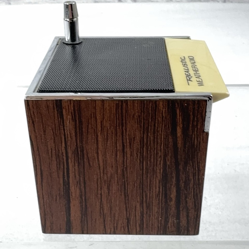 Vintage Realistic Radio Shack Weather Radio Cube 12-181 Faux Rosewood ...