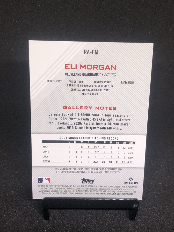 2022 Topps Gallery Eli Morgan Auto Rookie Card | eBay