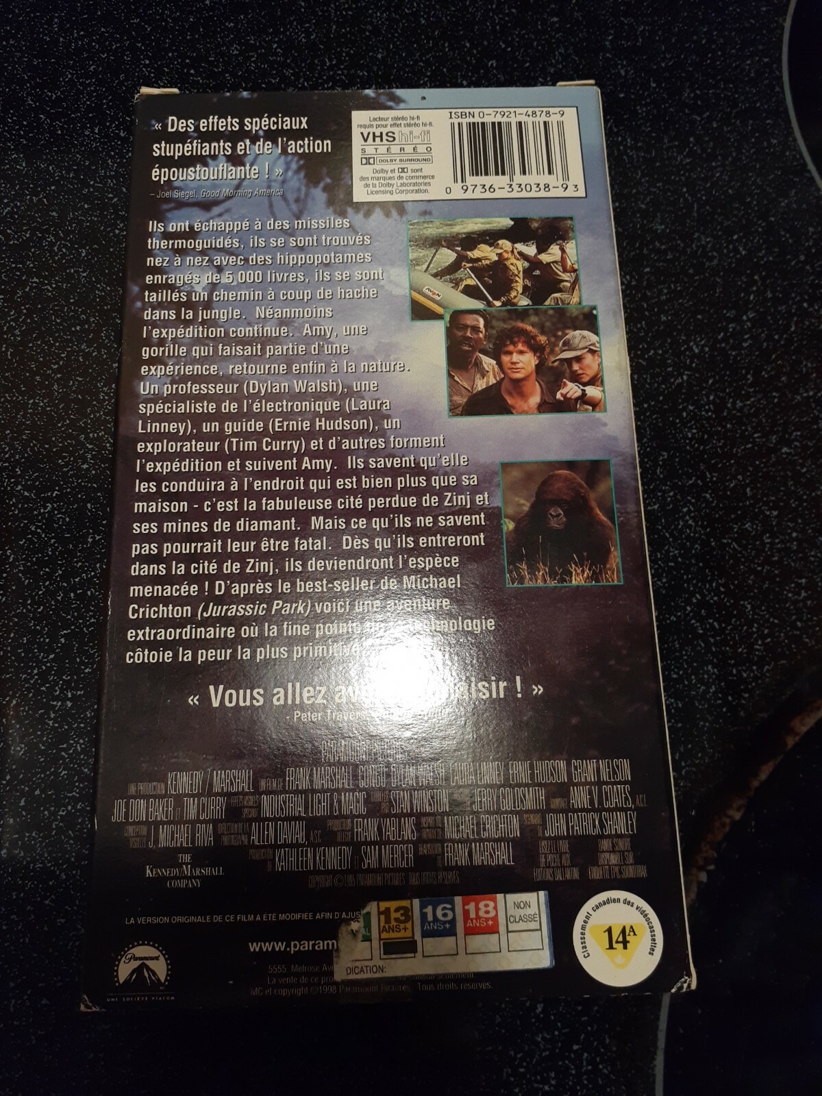 Congo Vhs French Version Tim Curry 1995 Michael Crichton | eBay