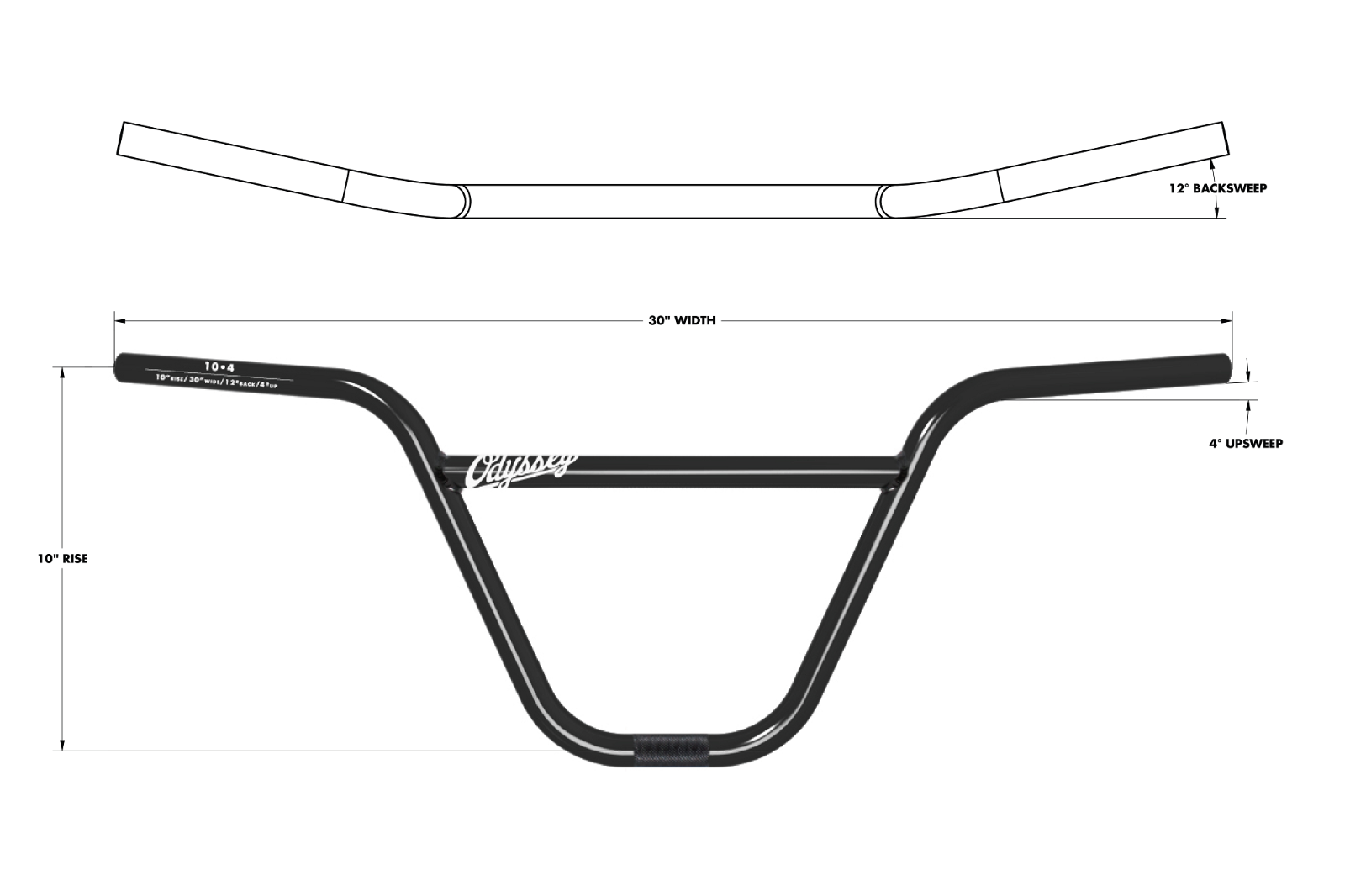 ODYSSEY BMX BIKE TEN FOUR 10" RISE HANDLEBAR BLACK CULT PRIMO SUNDAY ...