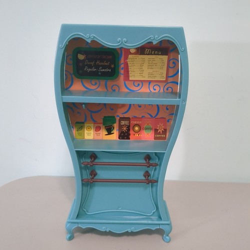 Barbie Doll My Scene Cafe Playset Coffee Shop Teal Cupboard Hutch ...
