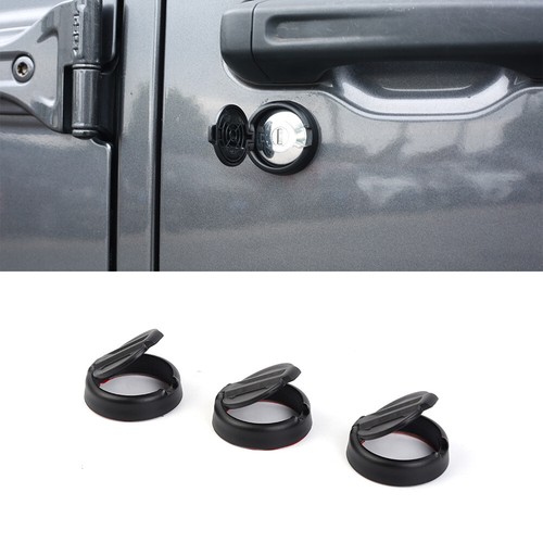 3Pcs Black Door Key Hole Socket Cover Trim For Jeep Wrangler TJ JK JL ...