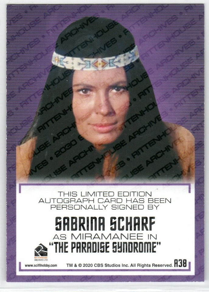 STAR TREK TOS ARCHIVES & INSCRIPTIONS A38 SABRINA SCHARF MIRAMANEE ...