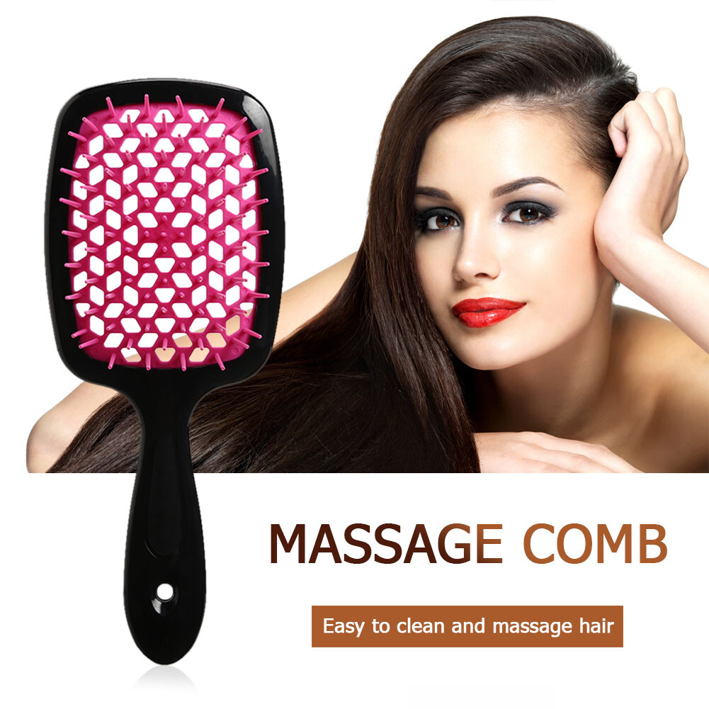 Wide Teeth Air Cushion Comb Hairdressing Styling Massage Comb (Rose Red ...