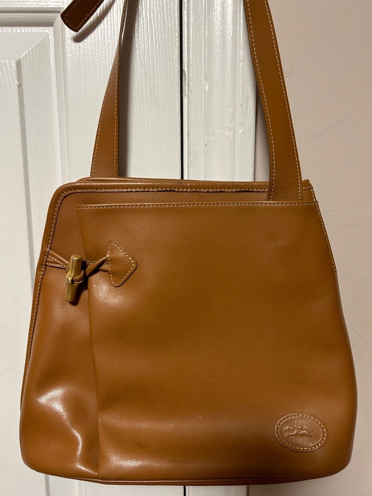 Longchamp Vintage Roseau France Camel Tan Shoulder Bag - Gem