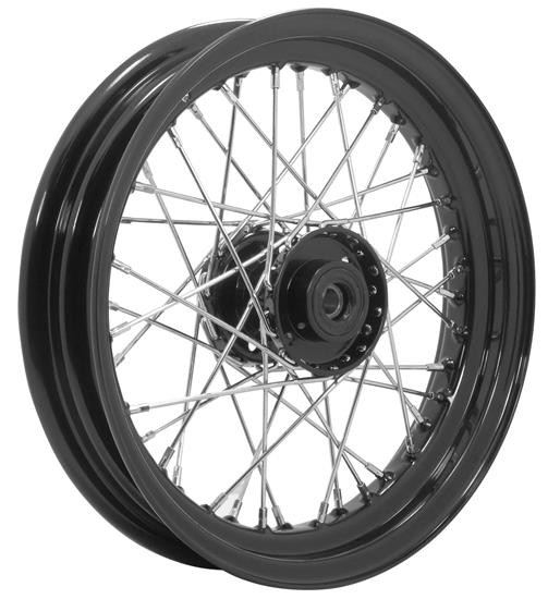 Classic Style SPOOL Wheel 40 Spoke 16 x 3 Black Hub & Rim - Chrome ...