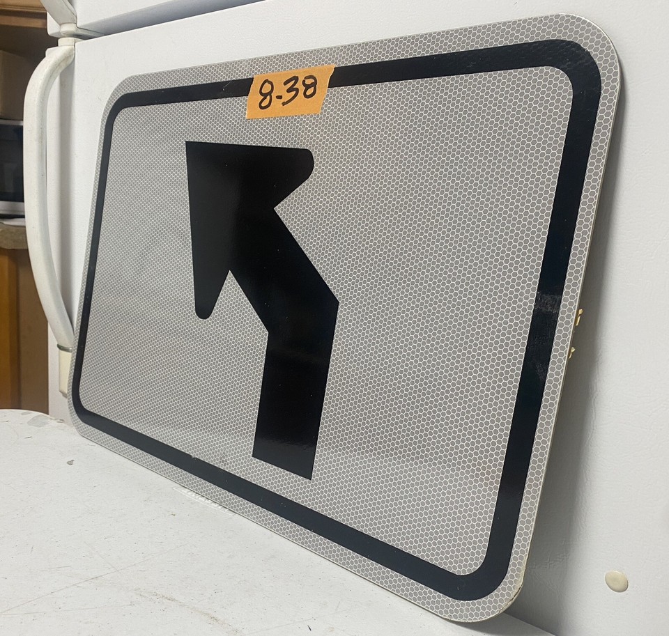 Authentic Traffic Road Street Highway Sign 45 Degree Left Arrow 21"X 15 ...