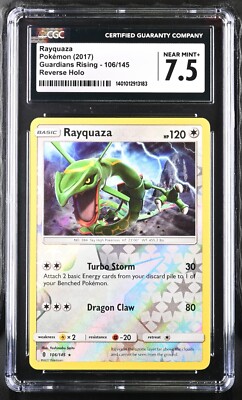 CGC Graded 7.5 Rayquaza 106/145 Guardians Rising Reverse Holo Rare ...