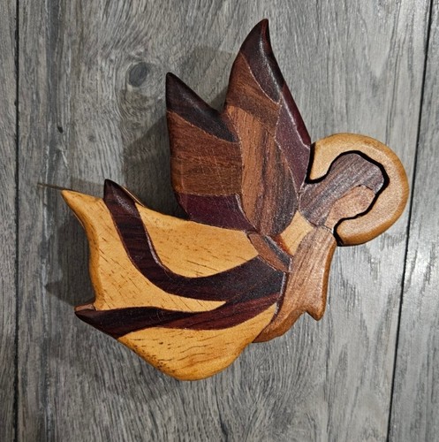 Hand crafted 3D Wood Art Angel Puzzle Wooden Box | eBay