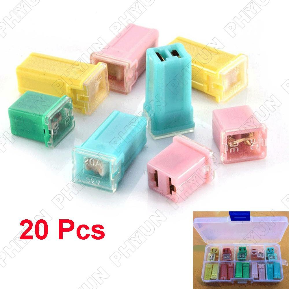 20 Pcs Mini Square Fuses 20A 30A 40A 50A 60A AMP Automotive Fuses W ...