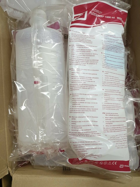 3x Abbott Flexiflo Flexitainer 1000ml Enteral Feeding M240-B15 feed or ...