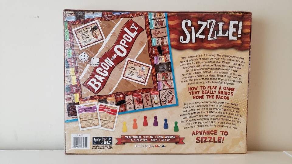 Bacon Opoly Board Game By Late For The Sky New Sealed | eBay