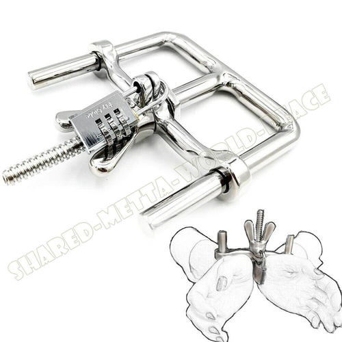 Stainless Steel Heavy Handcuffs Shackles Combination Lock Bondage ...