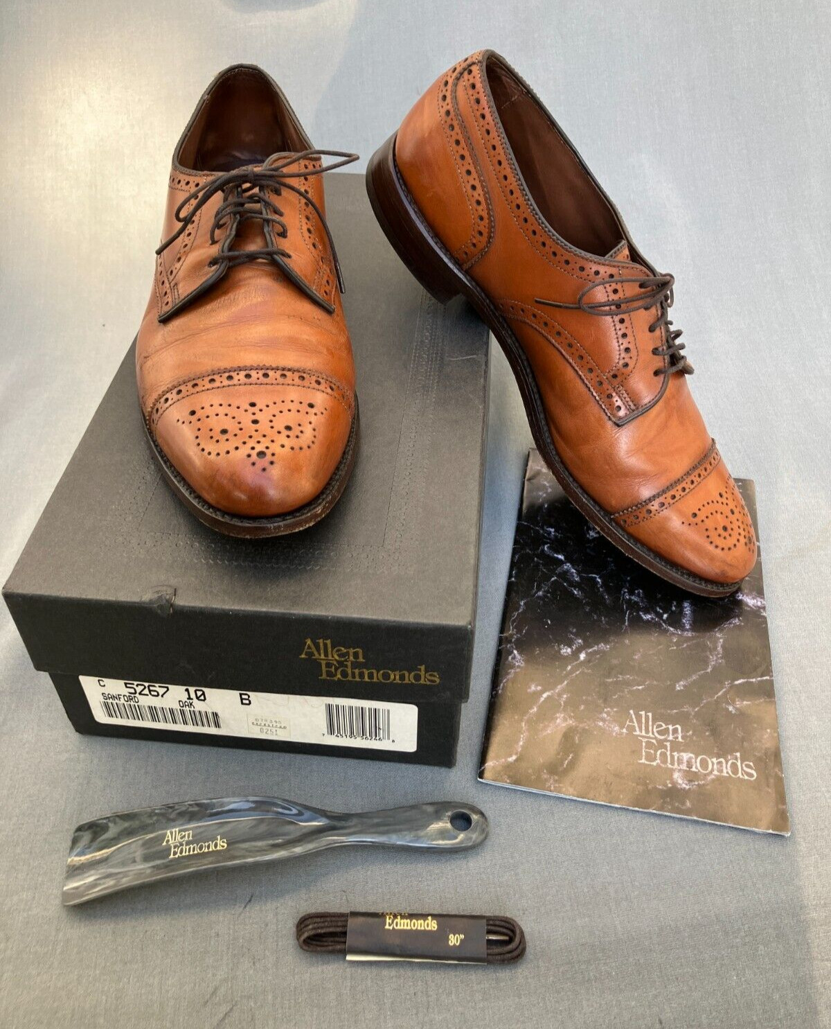 Allen Edmonds Sanford Oak British Tan Lace Up Oxford … - Gem