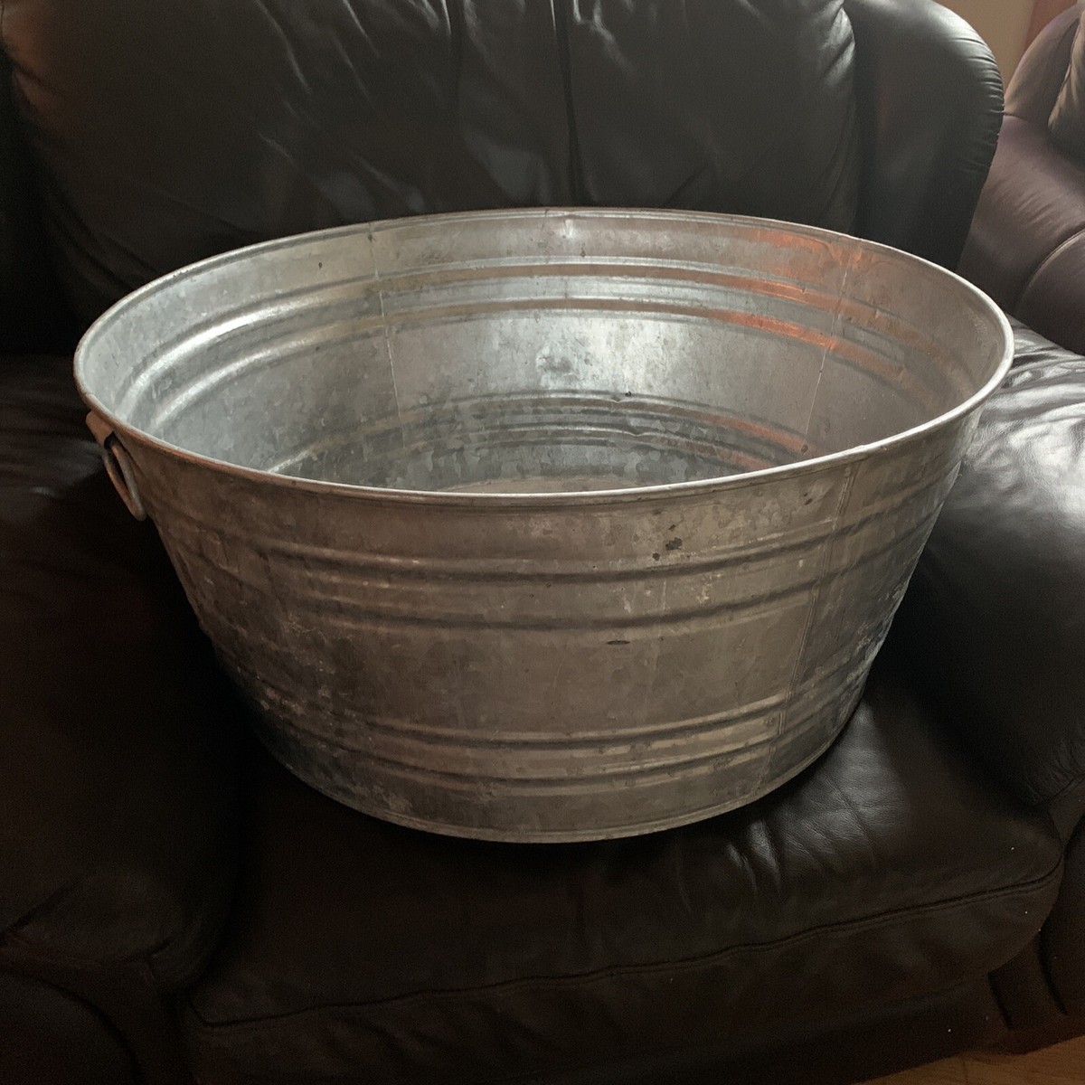 Large Galvanized Wash Tub Vintage European Galvanized Laundry Tub