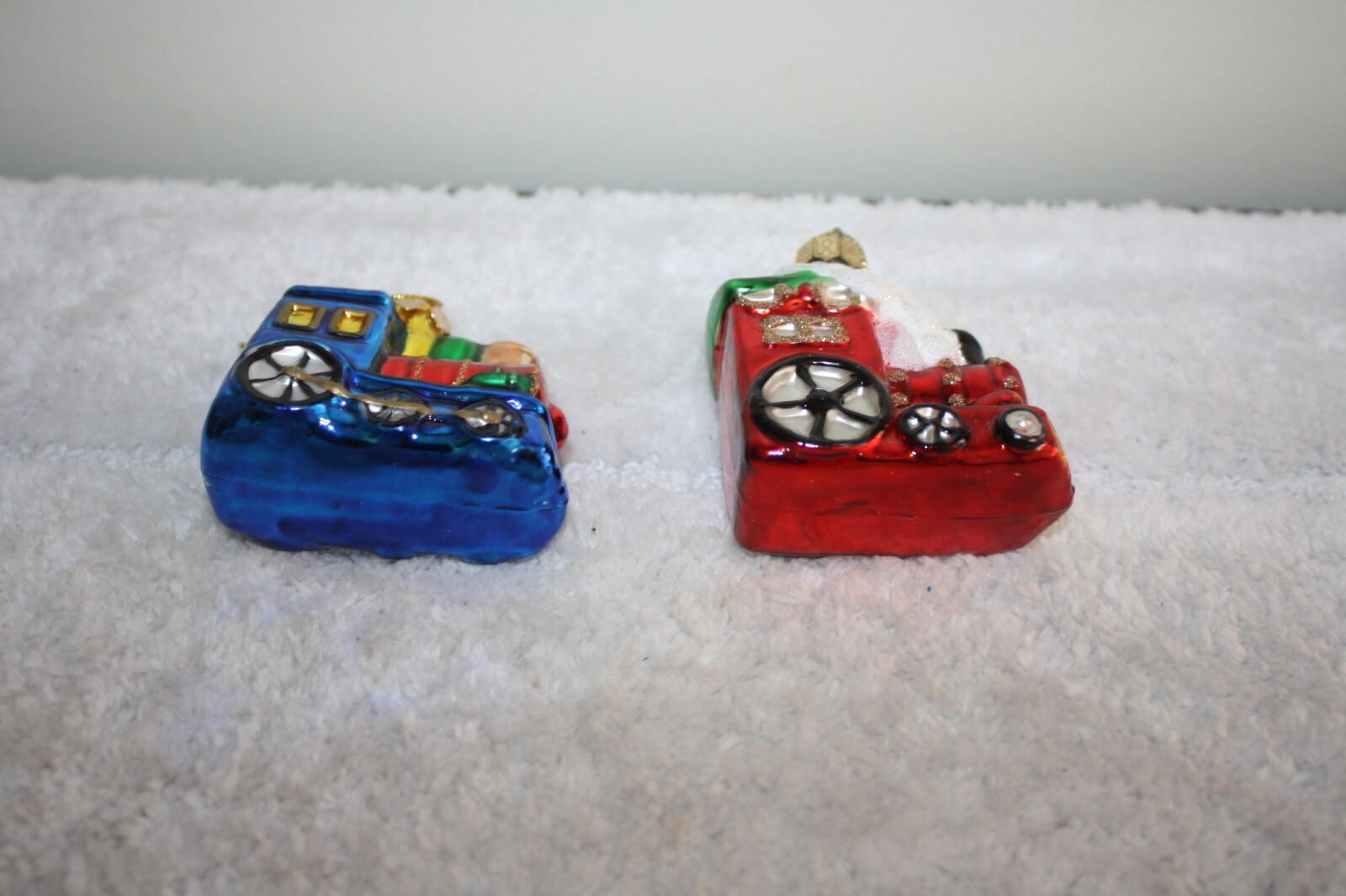Set 2 Thomas Pacconi 3" Train Engine Glass Christmas Tree Ornaments Toy ...