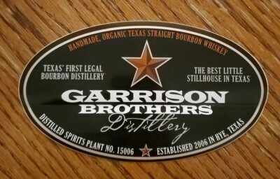 GARRISON BROTHERS DISTILLERY Organic Texas Straight Bourbon Whiskey | eBay