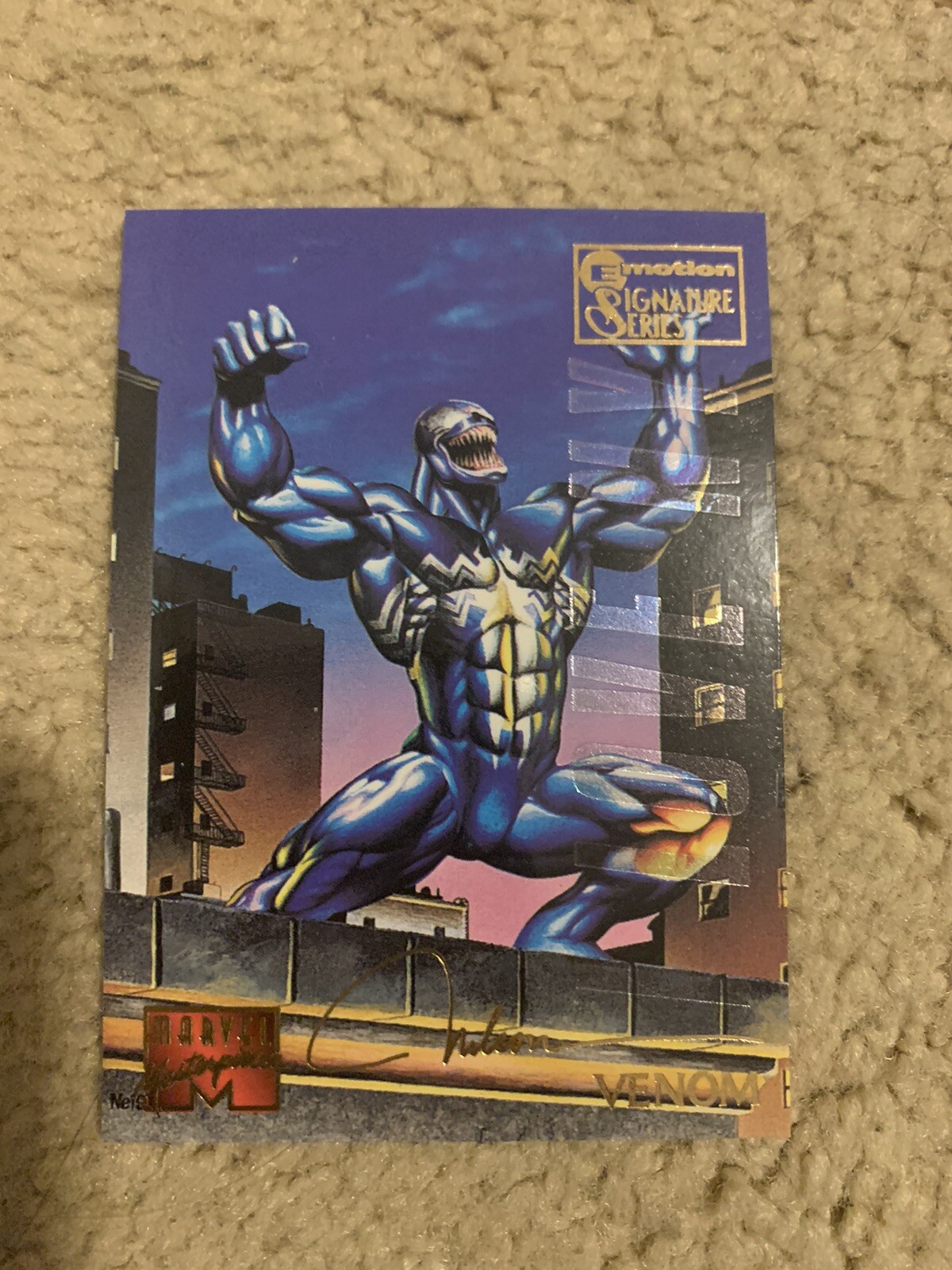 1995 Marvel Masterpieces VENOM EMOTION GOLD FOIL SIGNATURE CARD, #106 ...