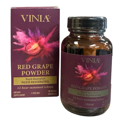 Vinia Red Grape Powder Rapid Absorption Piceid Resveratrol 12-Hour ...