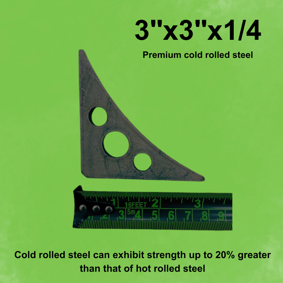 Steel Gussets, Weld On 3” 1/4” -Set of 10 Metal Gussets, Superior ...