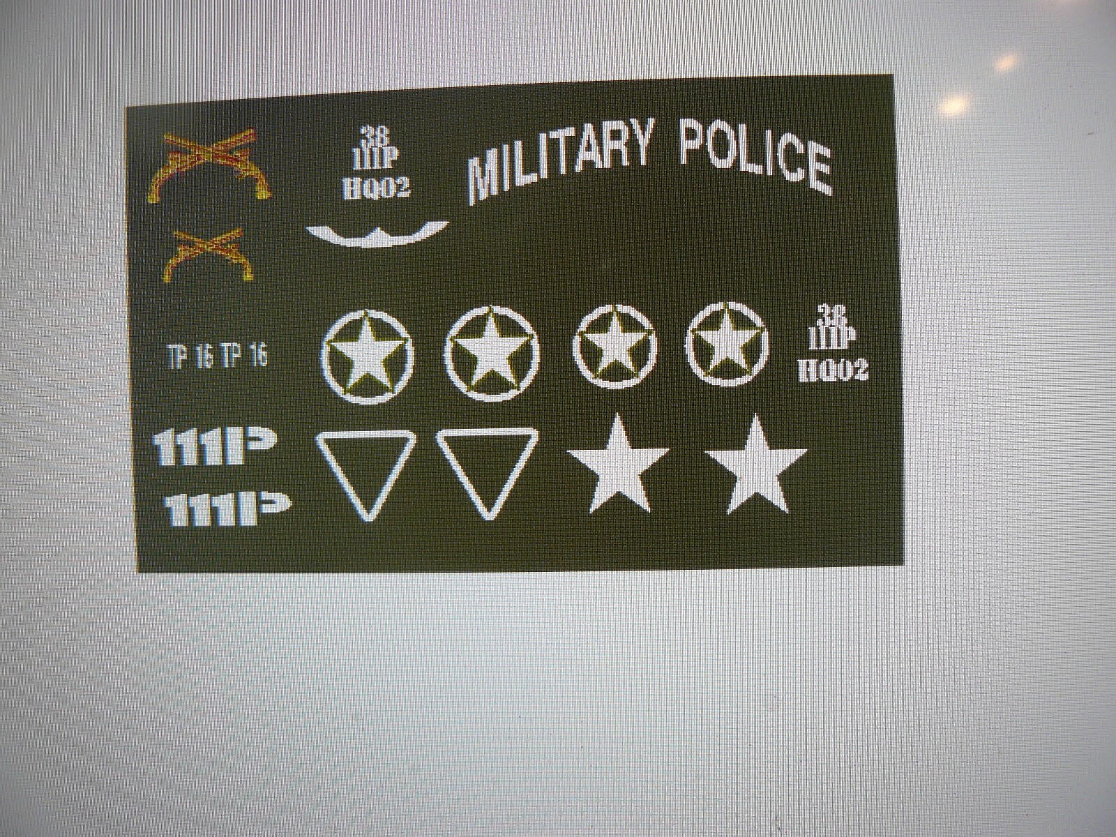 US Army WW2 Military Police Motorcycle Decals 1:10 RC Scale | eBay