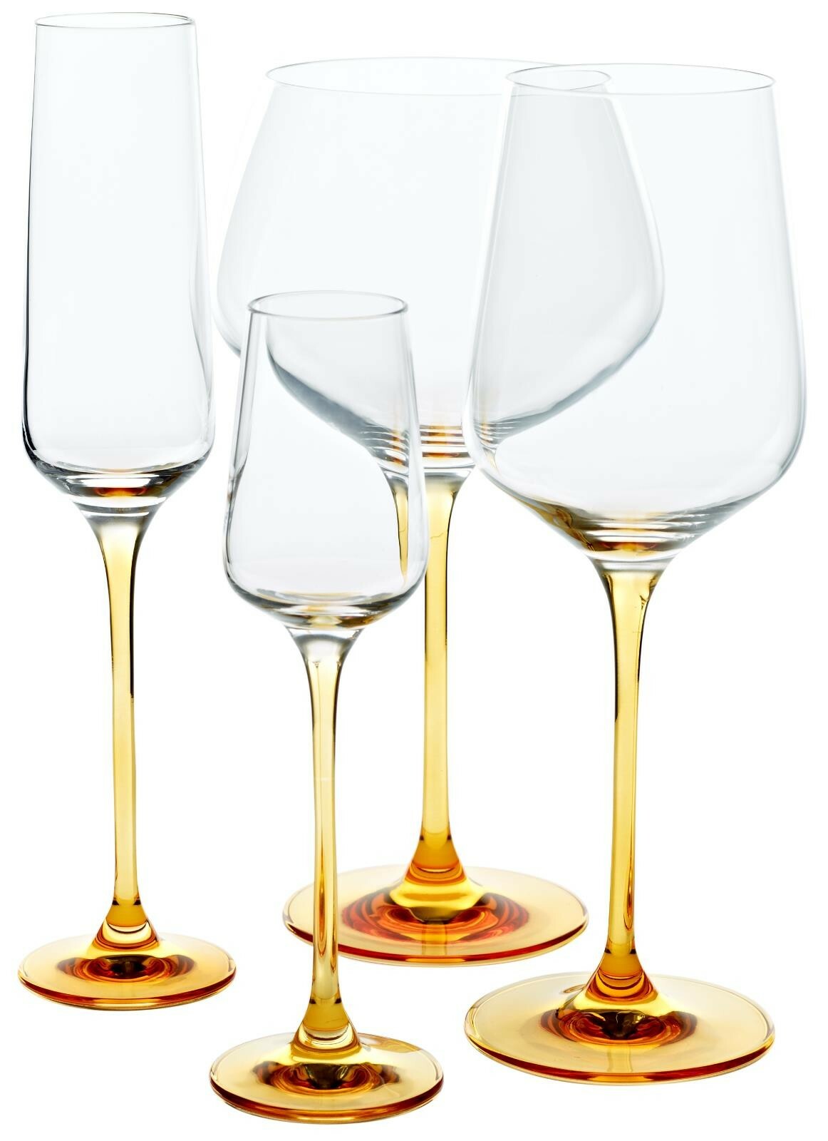 Weinglas Weinkelch Charisma Rot- und Weißwein 450ml klar mit orangenem ...