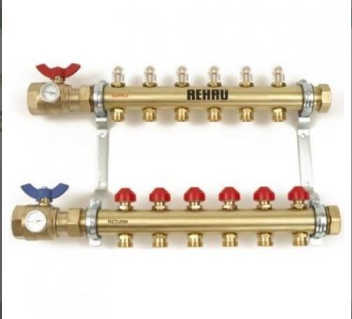 Rehau Brass Heating Manifold PRO-BALANCE 9 station (240091-100) | eBay