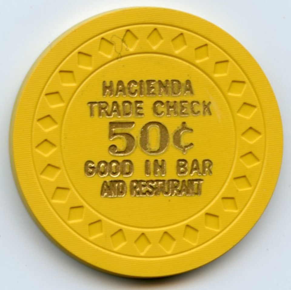 50 cents Trade Check Casino Chip from the Hacienda Las Vegas 1950s ...