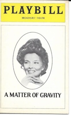 Katharine Hepburn Playbill "A Matter of Gravity" 1976 Christopher Reeve ...