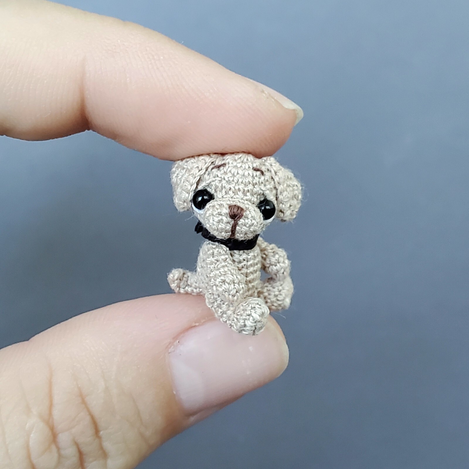 crochet micro Puppy. Dollhouse miniature pet. Doll pet dog. Microtoysby ...