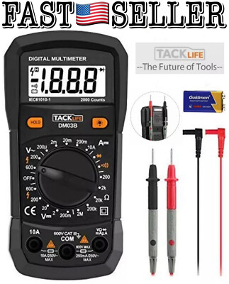 TACKLIFE Multimeter Electrical Tester 2000 Counts Manual-Ranging Amp ...