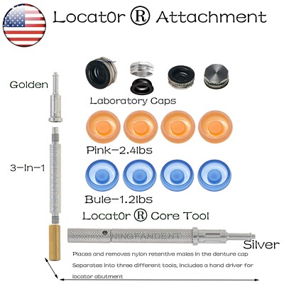 US Universal Dental Retention Caps Locator Insertion Extraction Remove ...