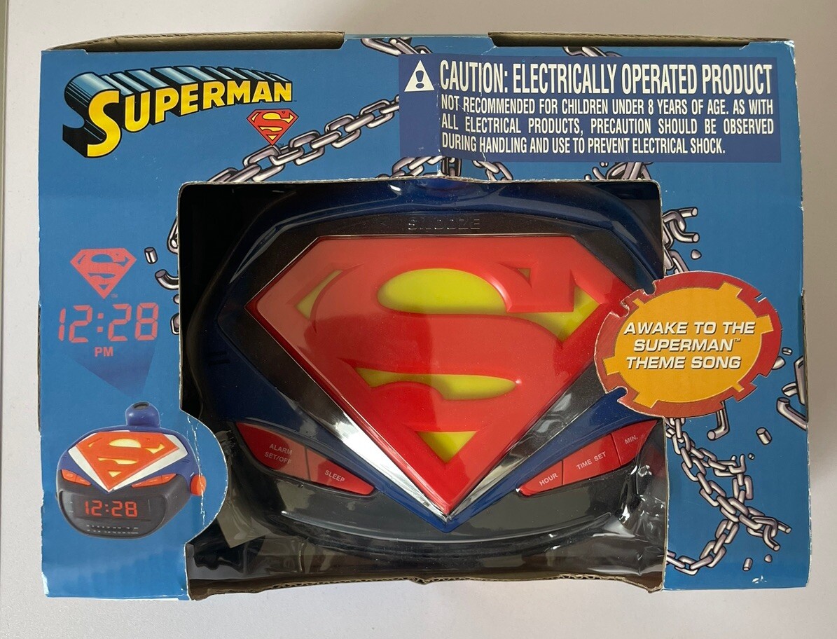 Vtg 2006 NOS DC Comic Superman Projection AM/FM Clock Radio Kids ...