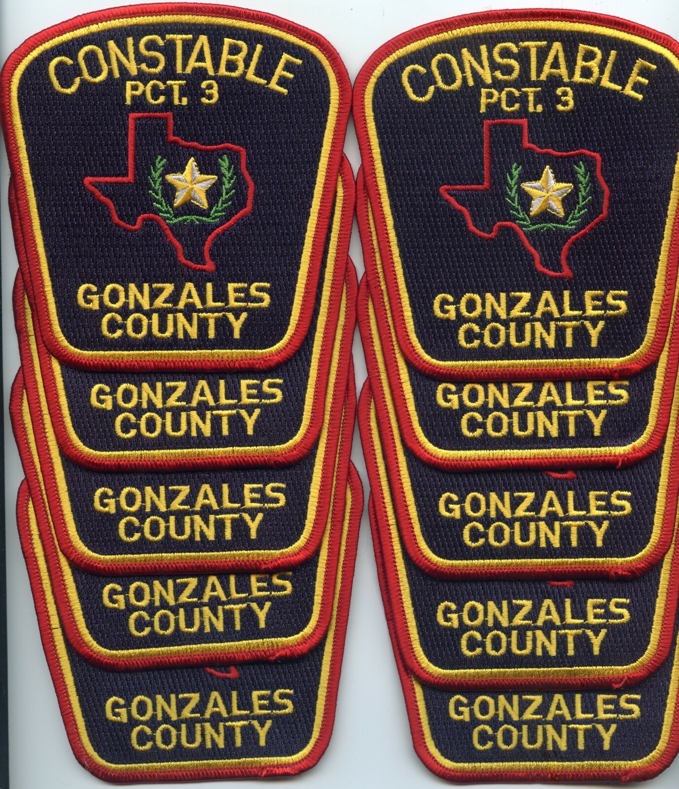 GONZALES COUNTY TEXAS Police Patch Lot 10 police patches CONSTABLE ...