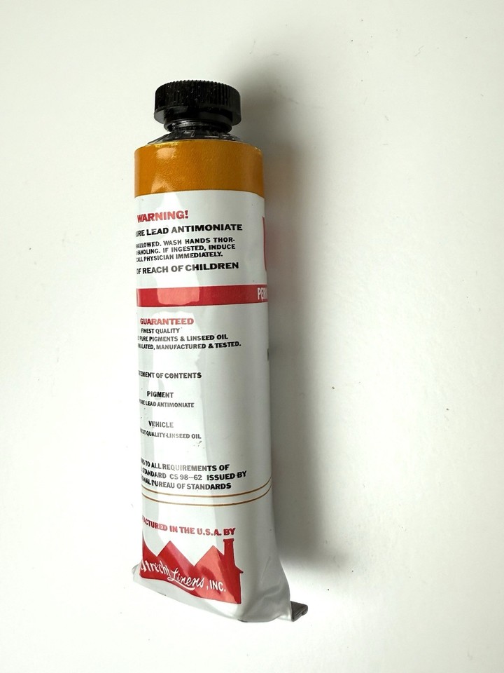 Utrecht Naples Yellow Oil Paint. One 37cc (1.25 fl. oz.) Tube. VINTAGE ...