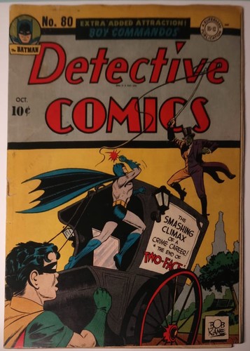 Detective Comics #80 Two Face Cover Batman White Pages DC 1943 | eBay