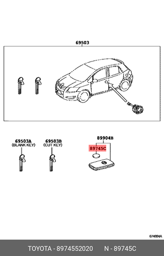 Genuine OE battery, transmitter, 8974552020 for TOYOTA 89745-52020 ...