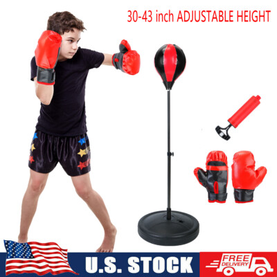Kids Boys Girls Punching Bag Toy Set Height Adjustable Stand with ...