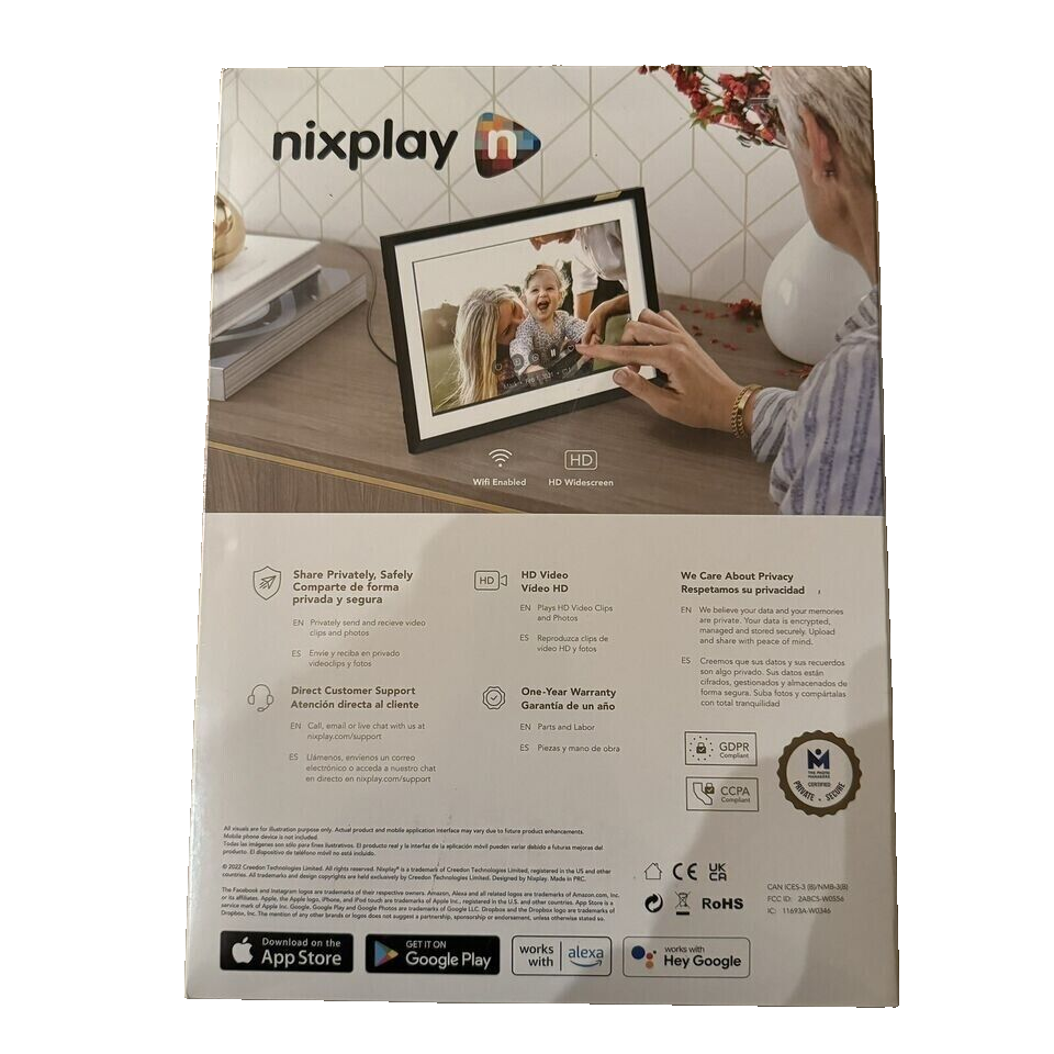 Nixplay W10P Digital Photo Frame10.1 in LCD - Black for sale online | eBay