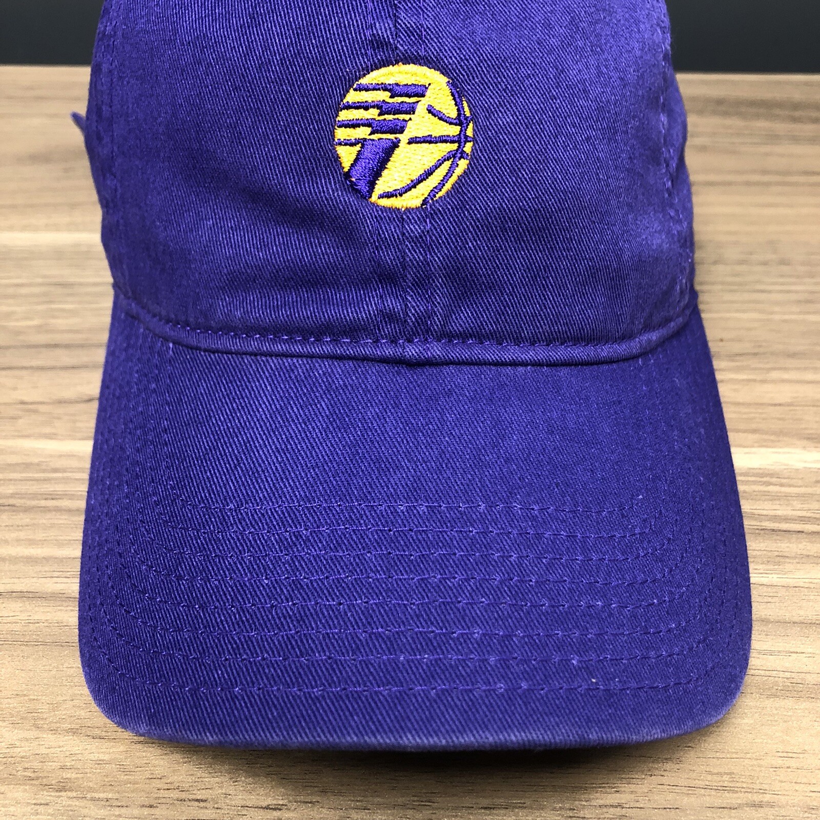 Los Angeles Lakers Basketball Logo Purple Mitchell Ness Strap Back Hat ...