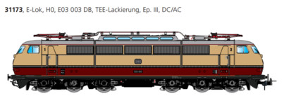 ESU 31173 H0 DC/AC E-Lok E03 003 TEE Ep. III DB Sound + Panto | eBay